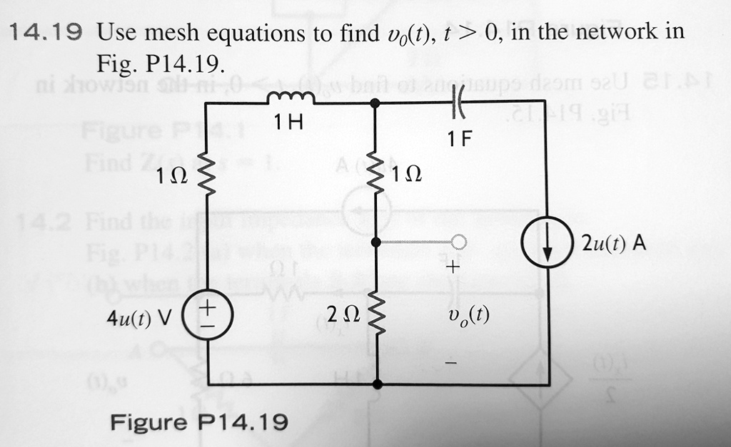 VIDEO solution: 14.19 Use mesh equations to find v(t), t > 0, in the network in Fig. P14.19.