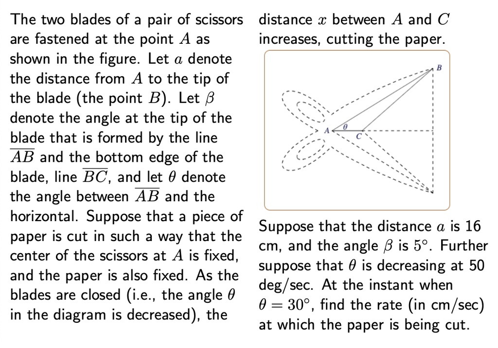 the two blades of a pair of scissors distance between a and c are ...