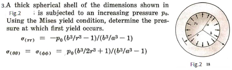 3. A thick spherical shell of the dimensions shown in Fig. 2 is ...