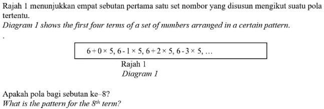SOLVED: Rajah menunjukkan empat set nombor yang disusun mengikut suatu ...