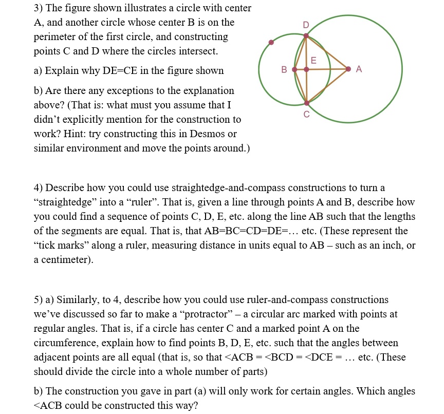 3 the figure shown illustrates a circle with center a and another ...