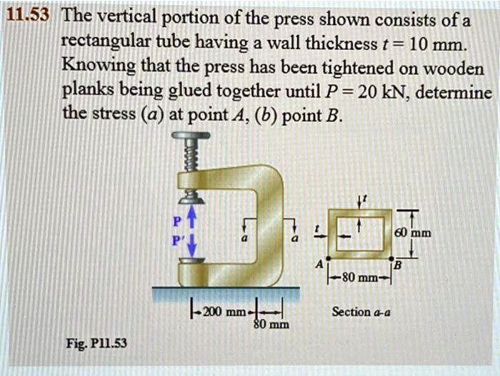 iil53the vertical portion of the press shown consists of a rectangular ... iil53the vertical portion of the press shown consists of a rectangular ...