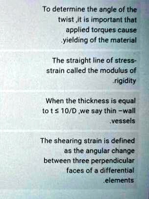 SOLVED: Texts: True or False (strength of material) To determine the ...