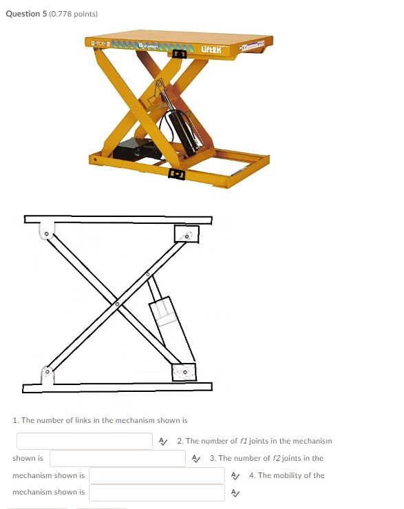 SOLVED: Question 5 (0.778 points) Lift2K 1. The number of links in the ...