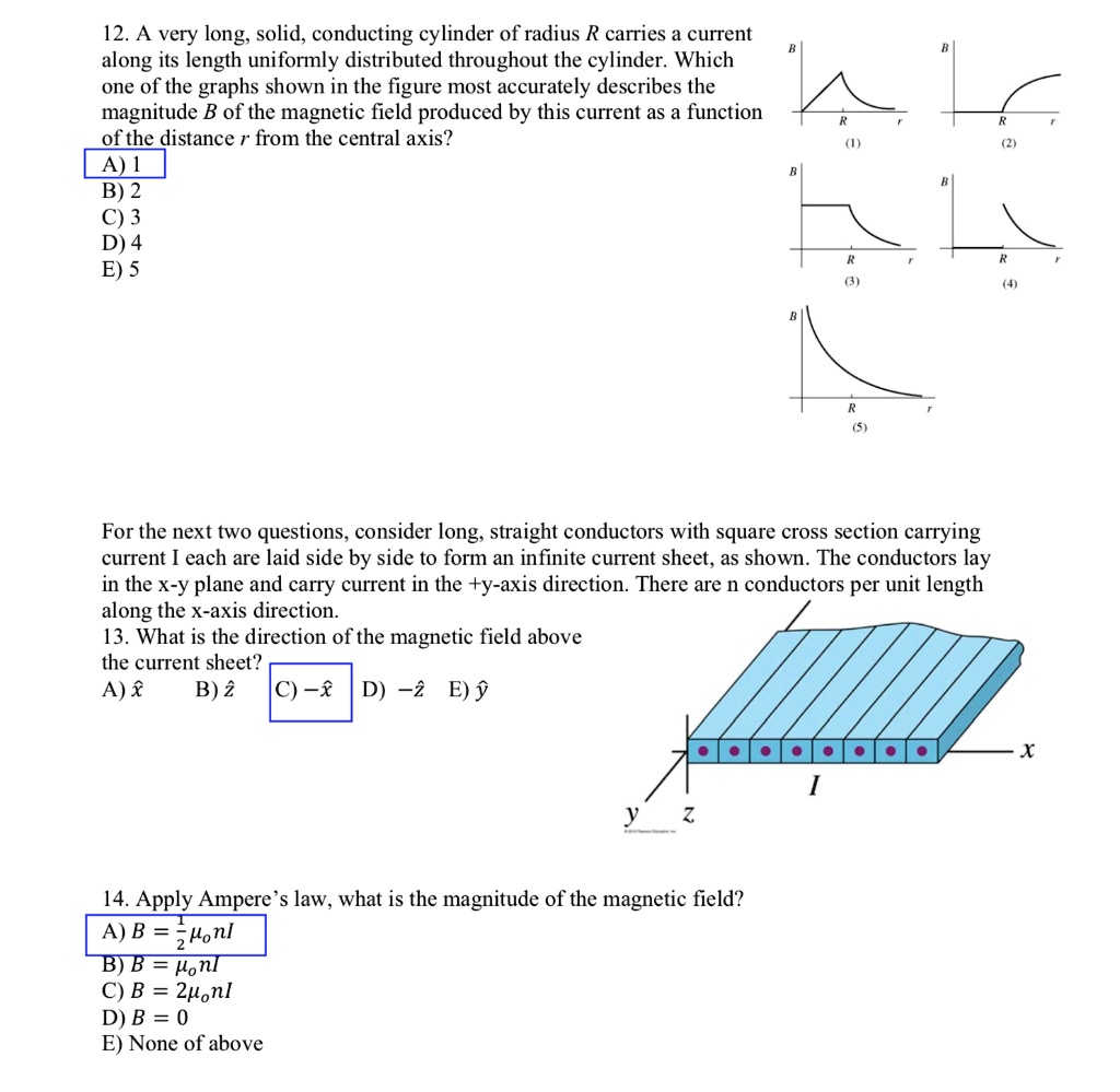 12a very long solid conducting cylinder of radius r carries a current ...