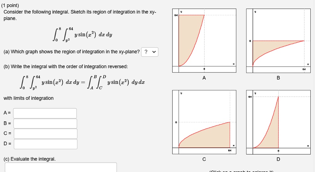 SOLVED: point) Consider the following integral: Sketch its region of integration in the Xy ...