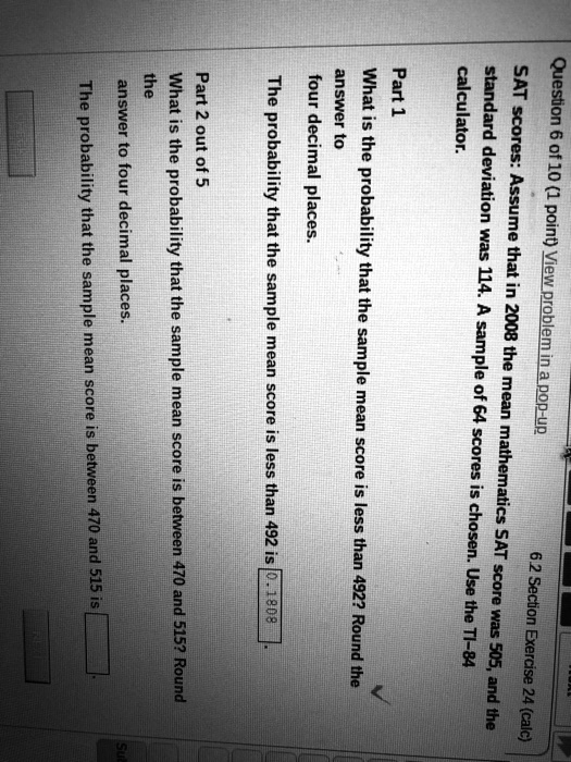 The Plazis The four SAT answer 5 calcdlaro d Queston … - SolvedLib