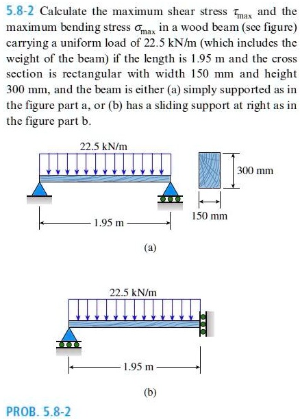 SOLVED: 5.8-2 Calculate the maximum shear stress tmax and the maximum ...