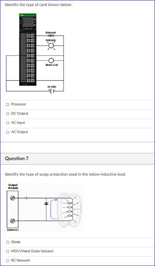 SOLVED: Identify the type of card shown below: Solenoid Indicator Motor ...