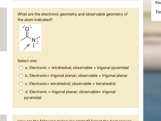 SOLVED: Fin What are the electronic geometry and observable geometry of ...