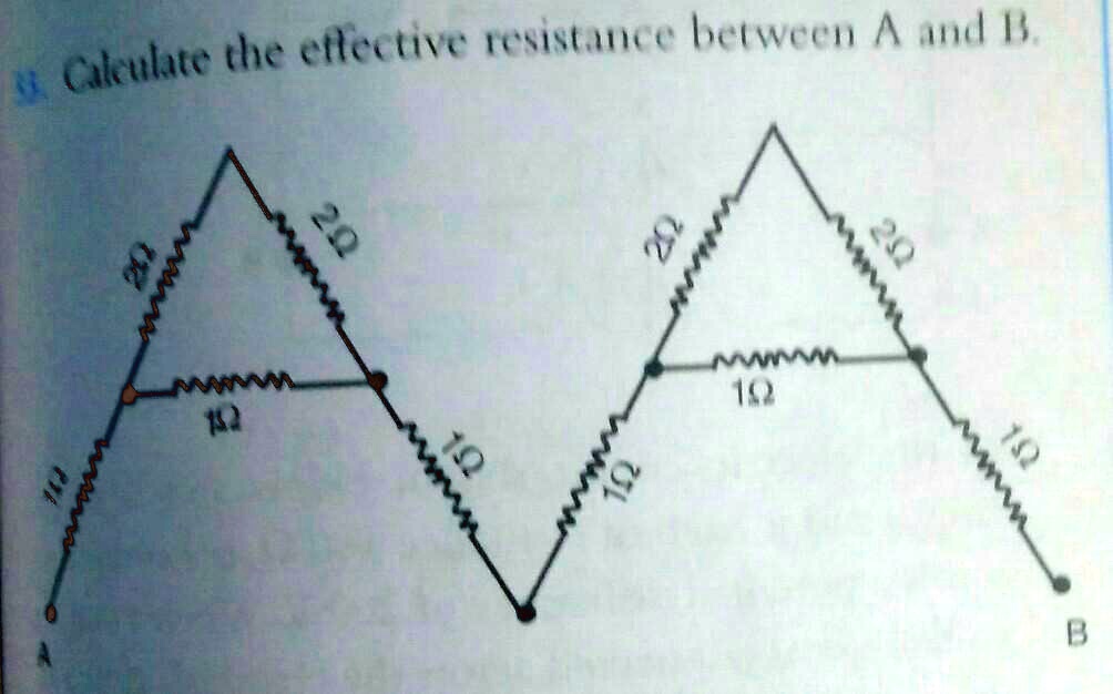 'calculate the effective resistance between A and B.'