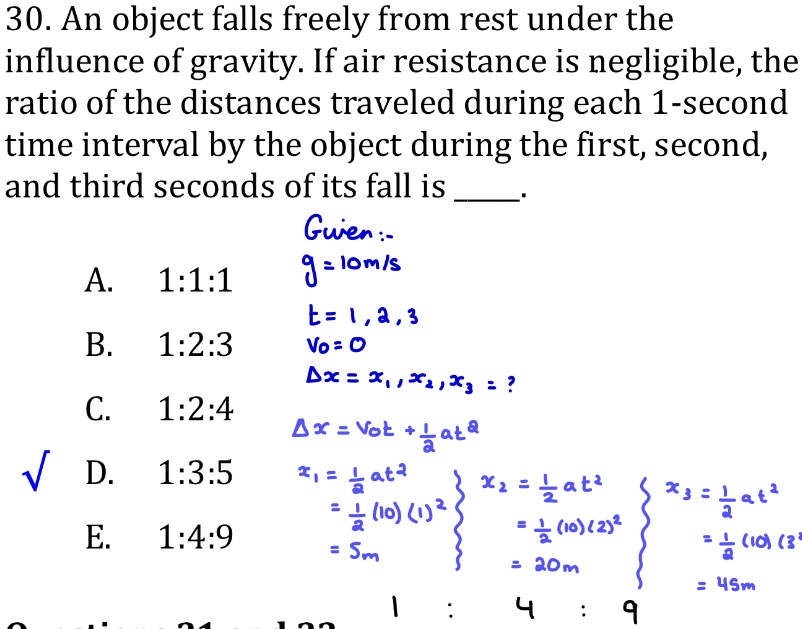 30 An Object Falls Freely From Rest Under The Influence Of Gravity If