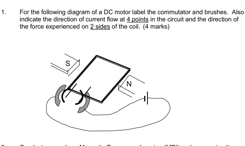 SOLVED: For the following diagram of a DC motor label the commutator ...