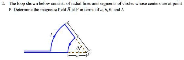 SOLVED: The loop shown below consists of radial lines and segments of circles whose centers are ...