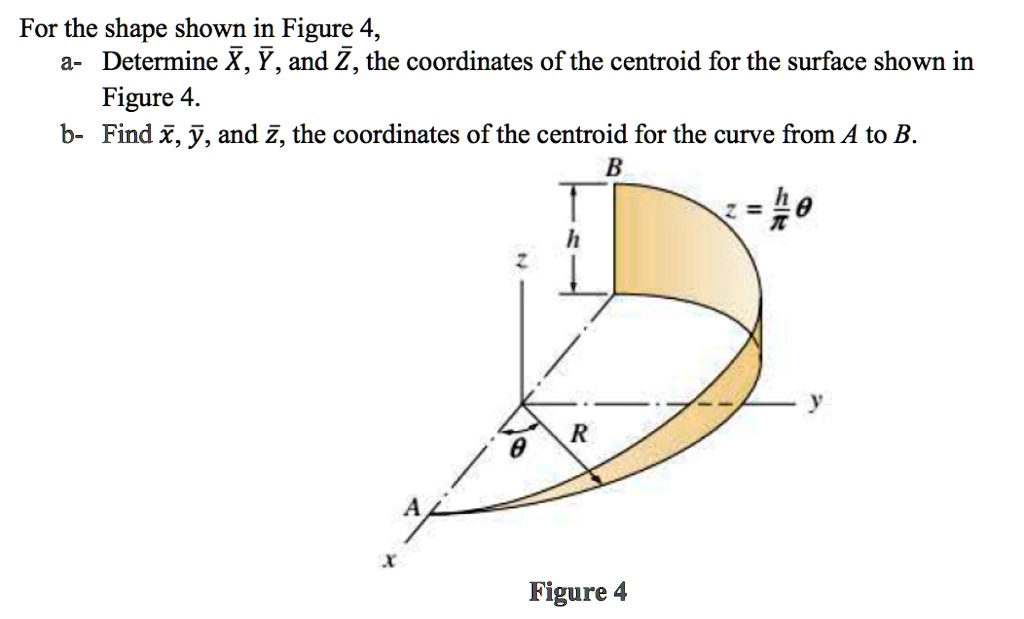SOLVED: For the shape shown in Figure 4. a- Determine X, Y, and Z, the ...