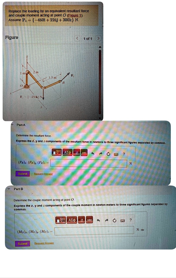 replace the loading by an equivalent resultant force and couple moment acting at point o figure ...