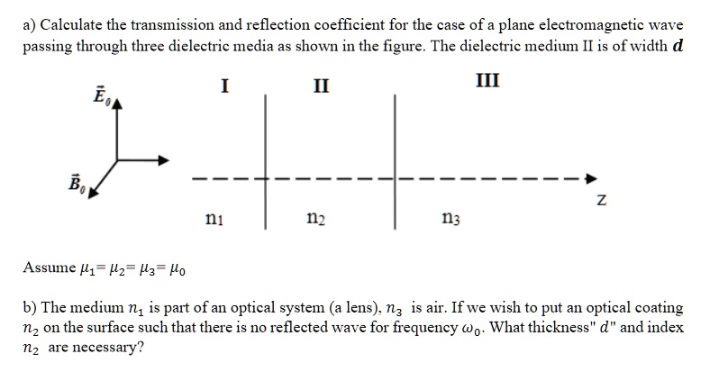 a calculate the transmission and reflection coefficient for the case of ...