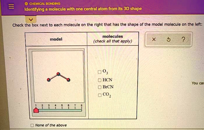 SOLVED: CHEMICAL BONDING Identifying molecule with one central atom ...