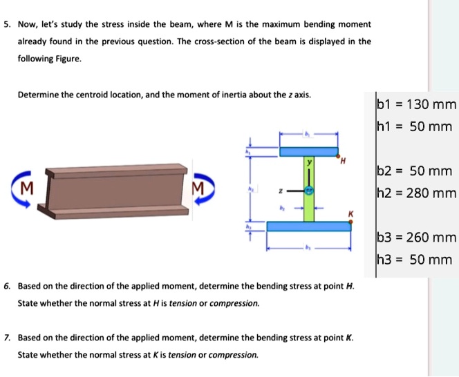 5. Now, let's study the stress inside the beam, where M is the maximum ...