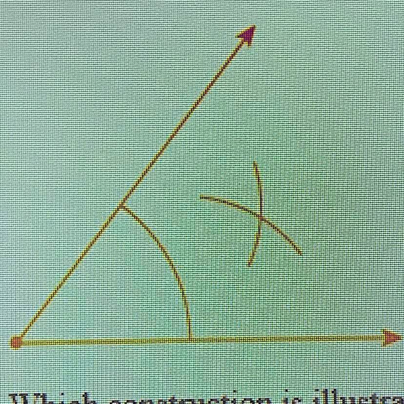 which construction is illustrated above a perpendicular to a given line ...