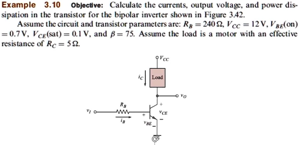SOLVED: Example 3.10 Objective: Calculate the currents, output voltage, and power dissipation in ...