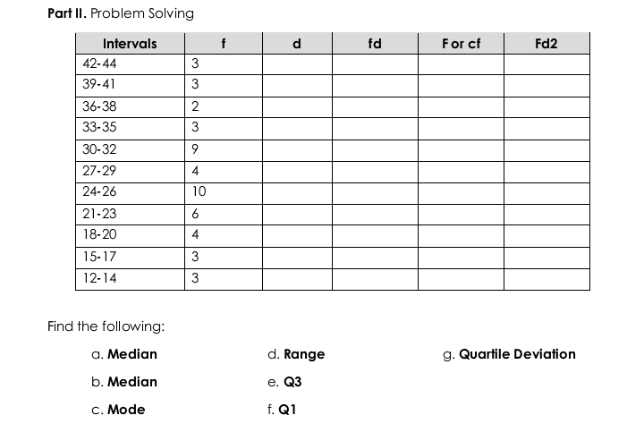 Part II. Problem Solving 1|c| Intervals 1c|𝐟 𝐝 𝐟 𝐝 For cf Fd2 42-44 3 ...