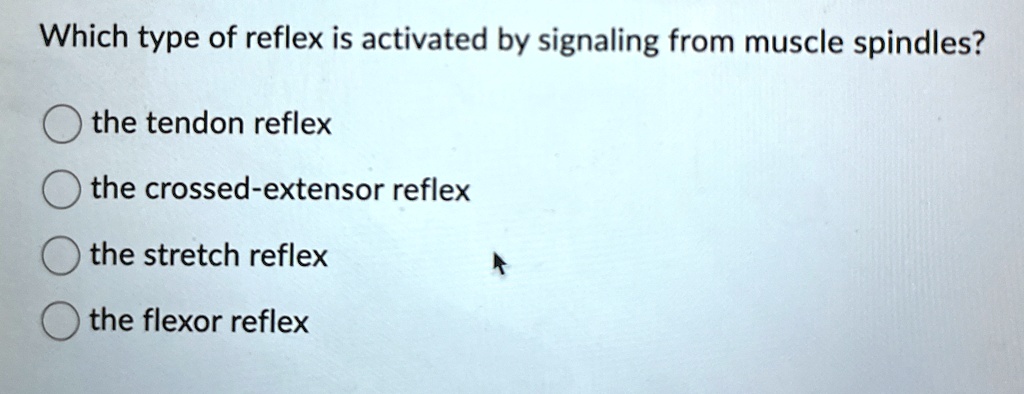 Which type of reflex is activated by signaling from muscle spindles ...