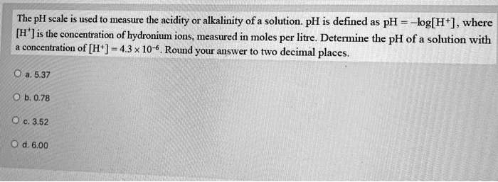 the ph scale is used to measure the acidity or alkalinity of a solution ph is defined as ph bgh ...