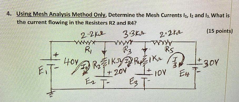 Solved Using Mesh Analysis Method Only Determine The Mesh Currents I1 9334