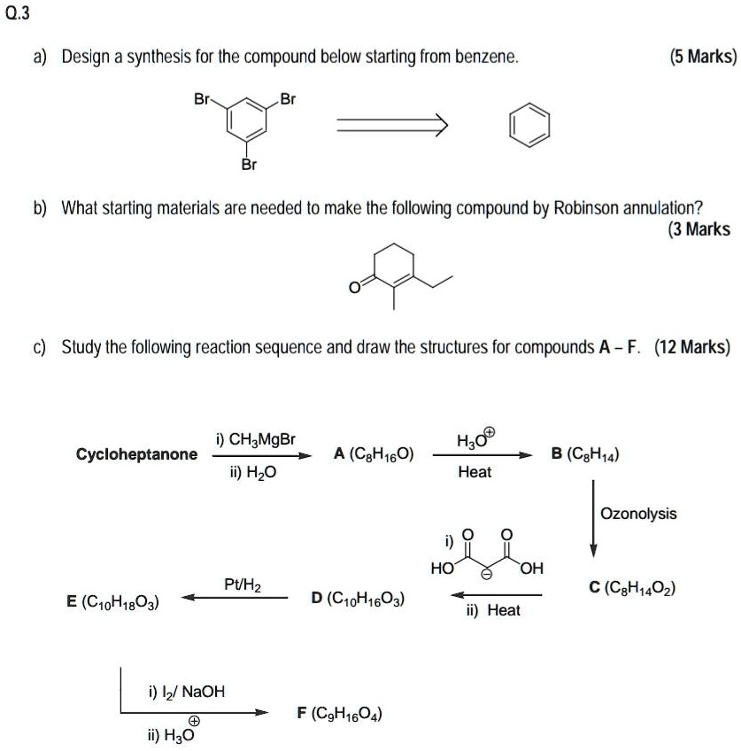 SOLVED:0.3 Design a synthesis for Ihe compound below starting from ...