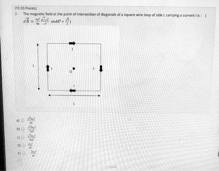 1000 points the magnetic field at the palnt of intersectlon of ...