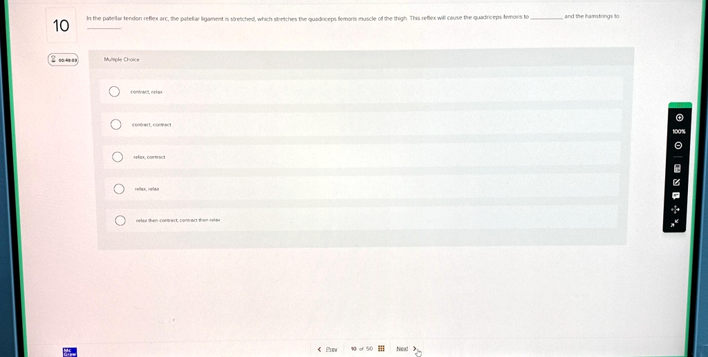 10 In the patellar tendon reflex arc, the patellar ligament is ...