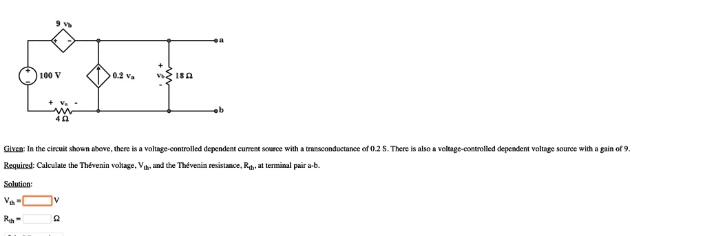 SOLVED: Given: In the circuit shown above, there is a voltage-controlled dependent current ...