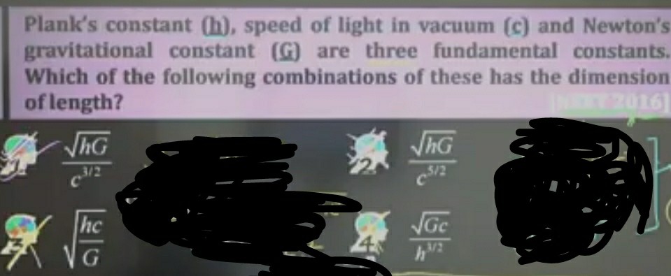 SOLVED: Plank's constant (h), speed of light in vacuum (c) and Newton's ...