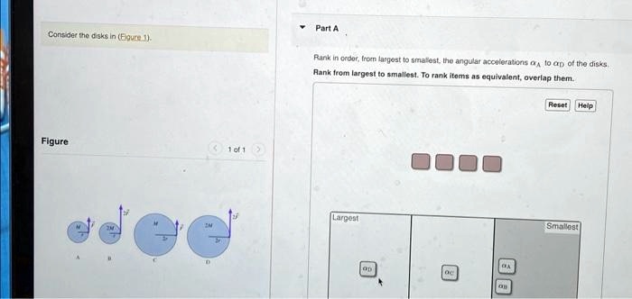 Consider the disks in Figure 1. Part A: Rank in order from largest to ...