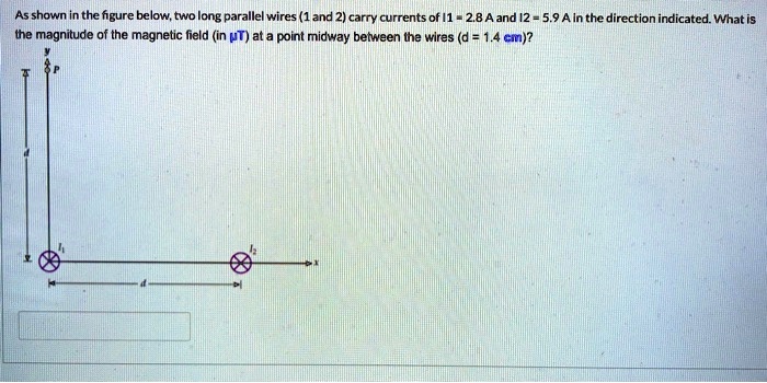 as shown in the figure below two long parallel wires and 2 carry ...