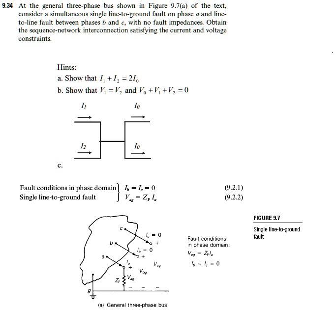 SOLVED: 9.34 At the general three-phase bus shown in Figure 9.7a of the ...