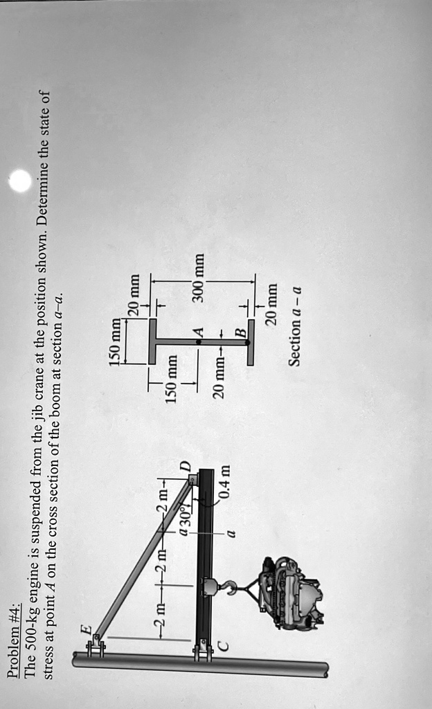 problem 4 the 500 kg engine is suspended from the jib crane at the ...