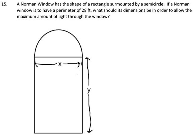 a norman window has the shape of a rectangle surmounted by semicircle ...