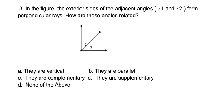 SOLVED: 3. In the figure, the exterior sides of the adjacent angles L1 ...