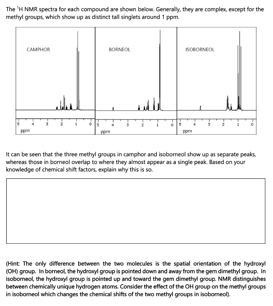 SOLVED: The 'H NMR spectra for each compound are shown below: Generally ...