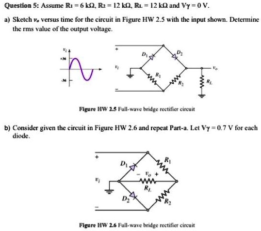 SOLVED: Question 5: Assume R = 6kÎ©, R2 = 12kÎ©, and V7 = 0V. Sketch % versus time for the ...