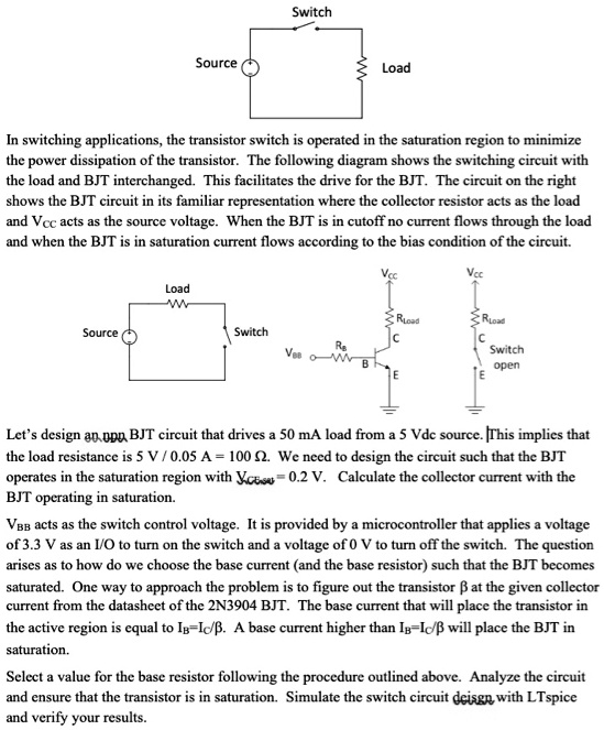 switch our load in switching applications the transistor switch is ...