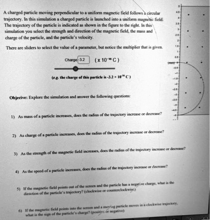 SOLVED: A charged particle moving perpendicular to a uniform magnetic field follows a circular ...