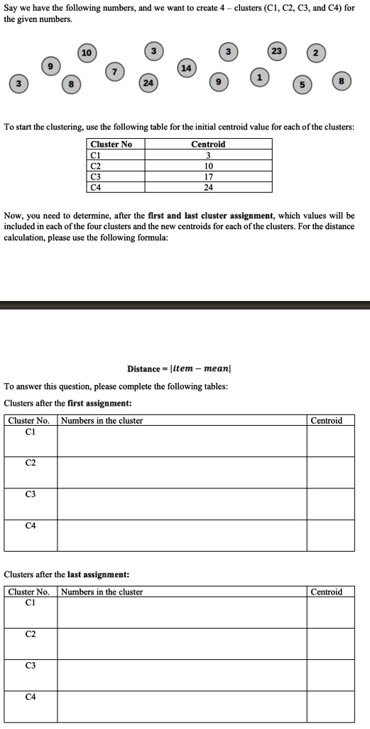 Solved Using K Means Clustering Algorithm Please Show The Calculations Say We Have The