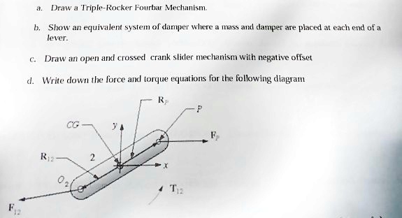 SOLVED: a. Draw a Triple-Rocker Four-bar Mechanism b. Show an ...