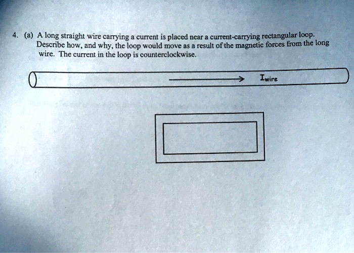4. (a) A long straight wire carrying a current is placed near a current ...