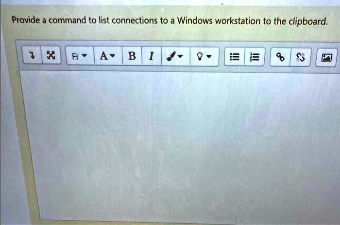 Provide a command to list connections to a Windows...