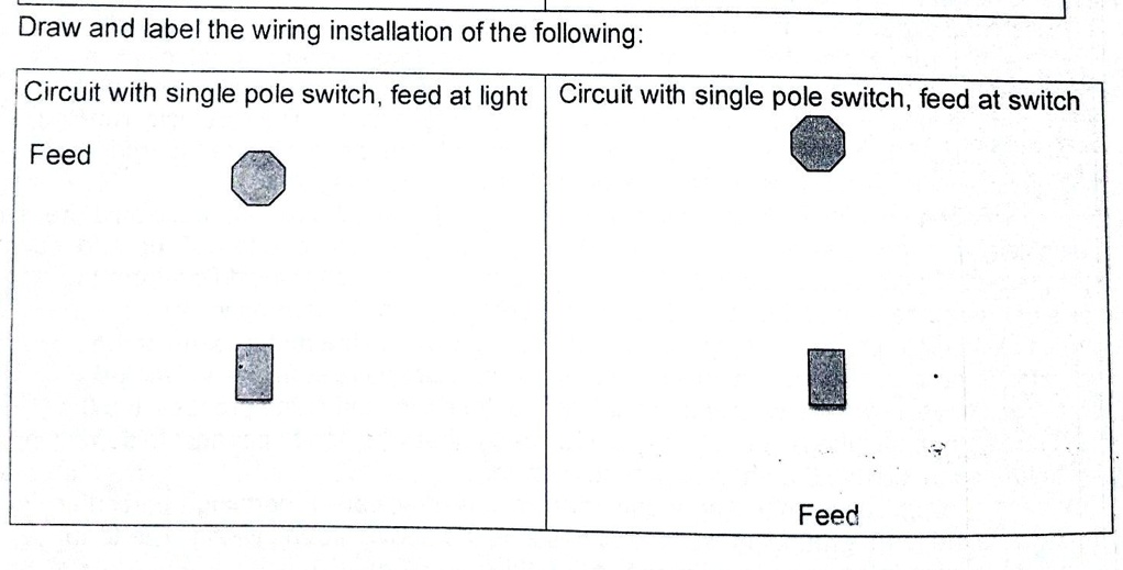 Draw and label the wiring installation of the following. Thank you ... Draw and label the wiring installation of the following. Thank you ...