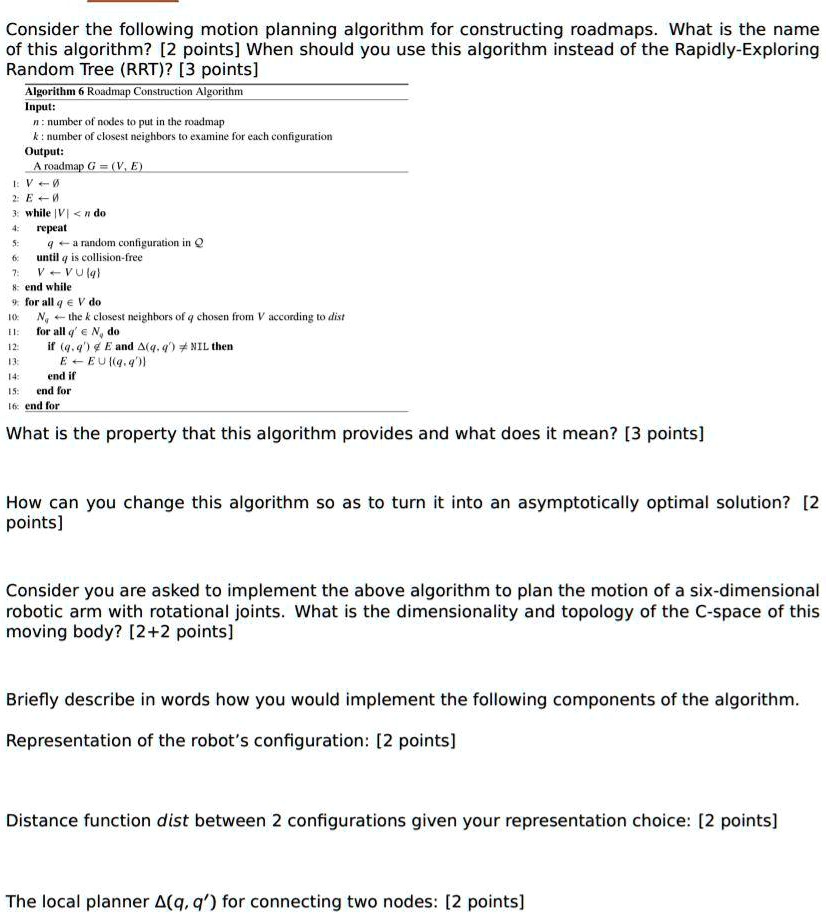 SOLVED: Consider the following motion planning algorithm for ...
